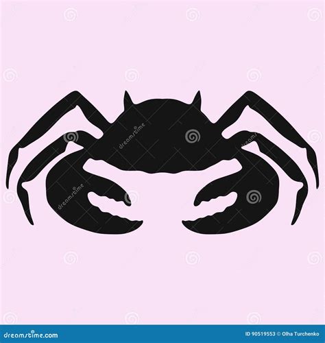 Crab Silhouette Logo Isolated Crab On White Background Cartoon Vector