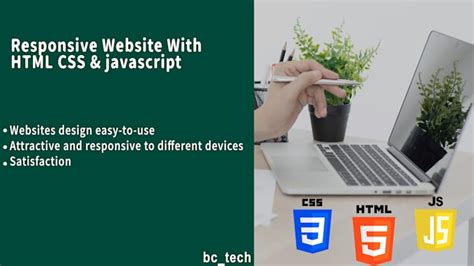 Design Responsive And Beautiful Website Using Html Css And Js By Bc Tech Fiverr