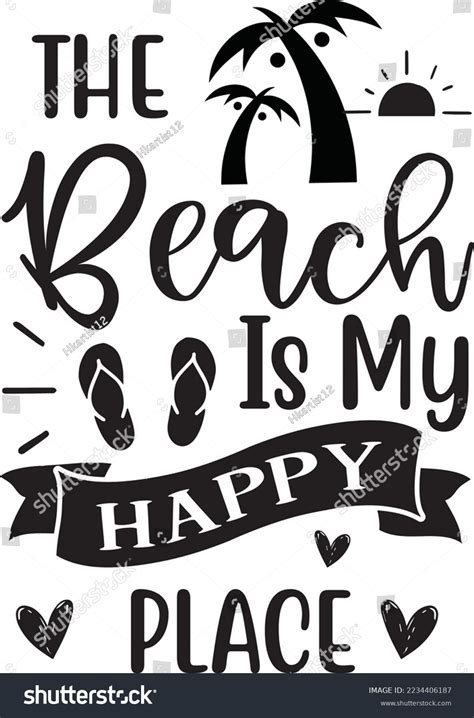 Beach My Happy Place Eps Stock Vector Royalty Free 2234406187