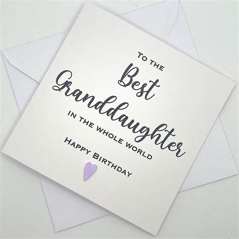 Personalised Granddaughter Birthday Card Modern Minimalist Cards With