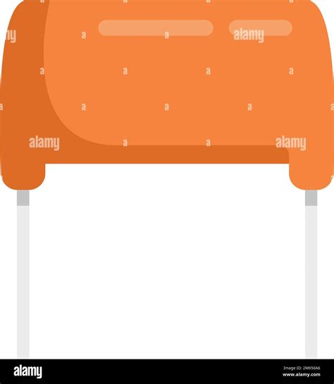 Circuit Capacitor Icon Flat Vector Electric Resistor Component Chip Isolated Stock Vector