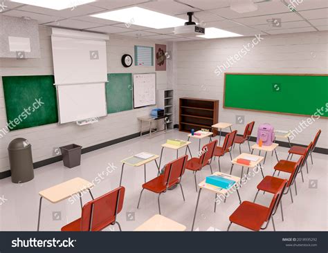 Classroom Scene Background Cool View 3d Stock Illustration 2018935292