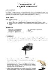 Conservation Angular Momentum Docx Conservation Of Angular Momentum