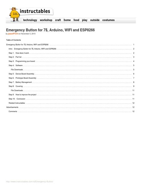 emergency button for 7 arduino wifi and esp8266 technology workshop