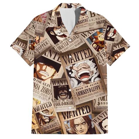 One Piece Wanted One Piece Hawaiian Shirt Anime Unique Anime Apparel