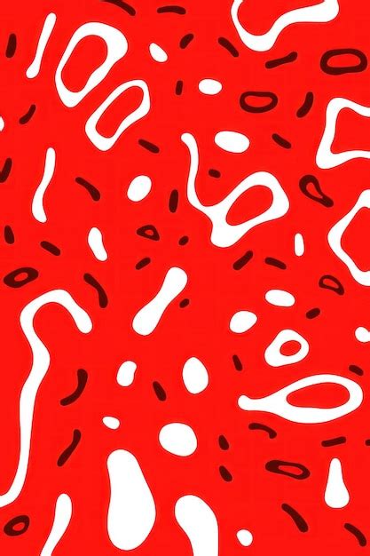 Red Fun Line Doodle Seamless Pattern Creative Abstract Squiggle Style Drawing Background For