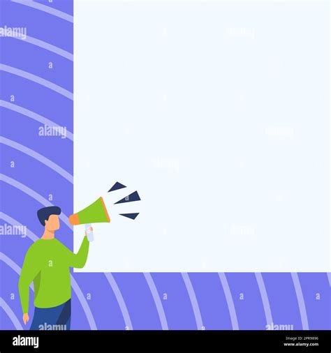 Businessman Drawing Talking Through Megaphone Making Wonderful New Announcement Man Drawing