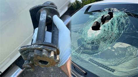 25 Lb Piece Of Metal Crashes Through Windshield Seriously Injuring