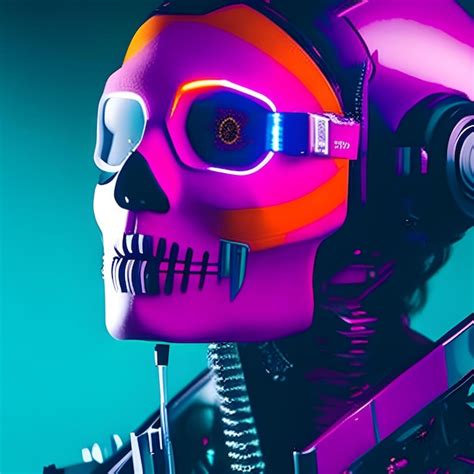 Premium Ai Image A Purple And Pink Robot With A Purple And Orange Head