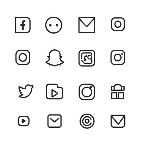 Simple Social Media Icons Set Premium Ai Generated Image