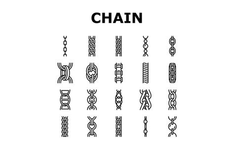 Chain Metal Connection Link Icons Set Vector 2232221