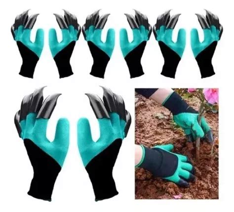 4 Pares Luvas Jardinagem Garras Para Trabalho De Plantio
