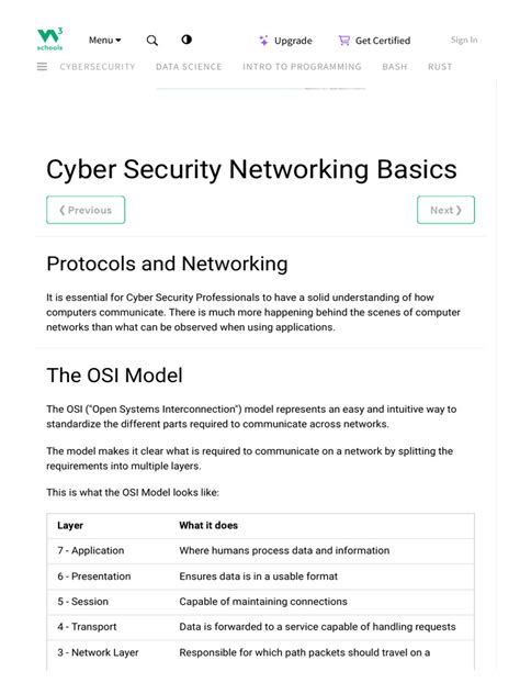 Cybersecurity Networking Basics Pdf