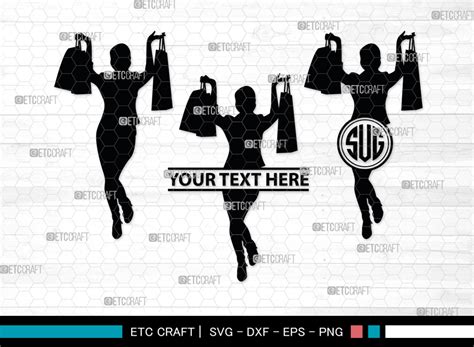 Shopping Girl Monogram Sexy Girl Svg Graphic By Etc Craft Store