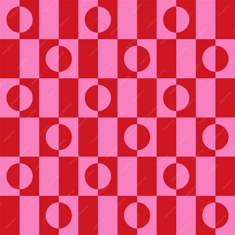 Premium Vector Pink Red Seamless Geometric Pattern Circle Square