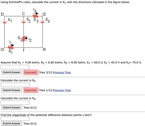 solved using kirchhoff s rules calculate the current in r1