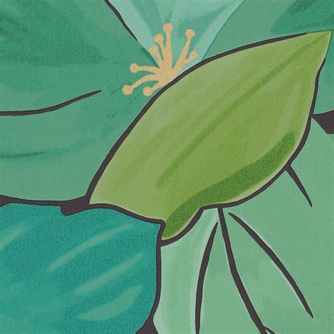 Papier peint à motif AUGUST vert émeraude doré FLOWER POWER CASELIO
