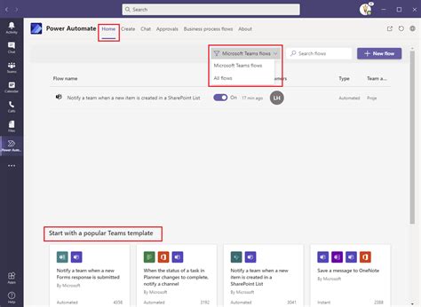 managing power automate flows in microsoft teams
