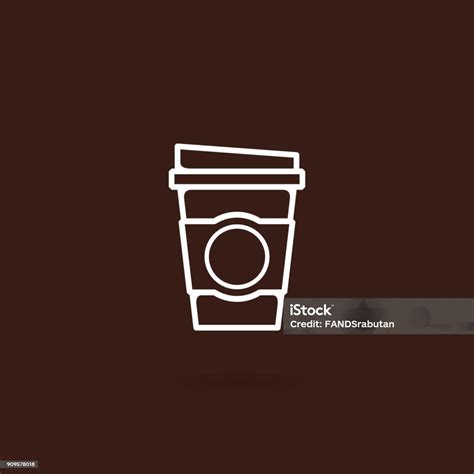 茶色の背景と使い捨てのコーヒー カップのアイコン アイコンのベクターアート素材や画像を多数ご用意 アイコン アラビアンコーヒー