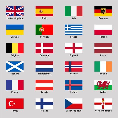Set Of Flags Of Different European Countries In Flat Style 23097061