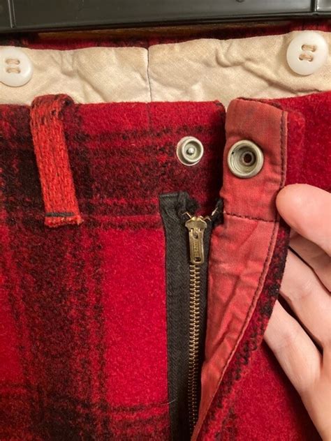 1940s Buffalo Plaid Felted Wool Hunting Trousers Snow Gem
