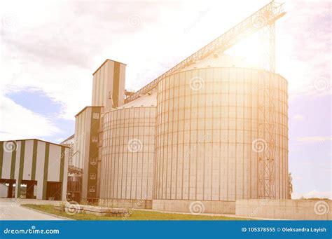 Modern Silos For Storing Grain Harvest Stock Image Image Of Silo