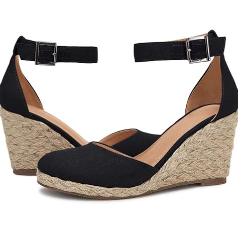 Jeimpoey Shoes Womens Wedges Espadrilles Sandals Closed Toe