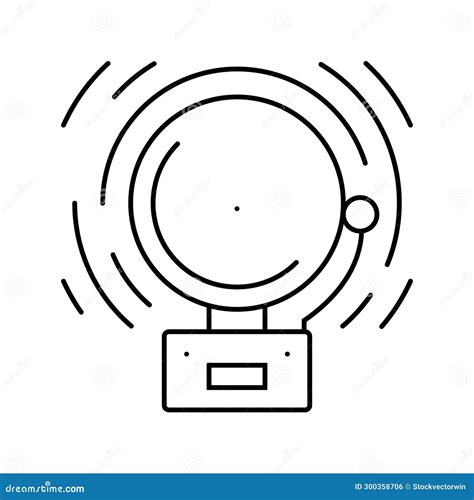 Bell Alert Thin Line Icon Alarm Message Or Notification Sound Symbol Outline Style Pictogram