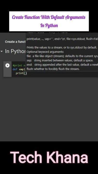 Create Function With Default Argument In Python Programming Pythontutorial Python Pythoncode