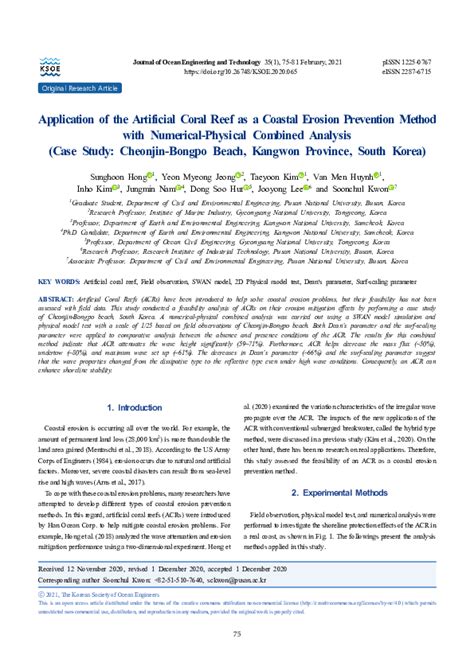 Application Of The Artificial Coral Reef As A Coastal Erosion