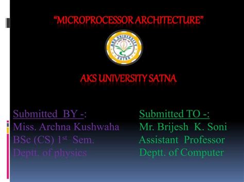 Architecture Of 8085 Microprocessor Pptx