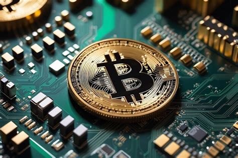 Premium Photo Golden Bitcoin Coin On Motherboard Exploring The