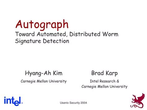 Ppt Autograph Toward Automated Distributed Worm Signature Detection
