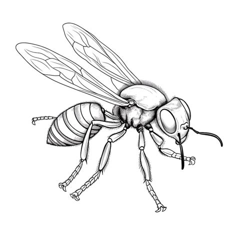 スズメバチ昆虫 ぬりえ プレミアム写真