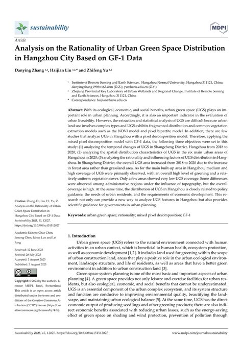 Pdf Analysis On The Rationality Of Urban Green Space Distribution In