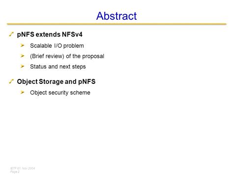 October 2 2015 Pnfs Extension For Nfsv4 Ietf 62 March 2005 Brent Welch