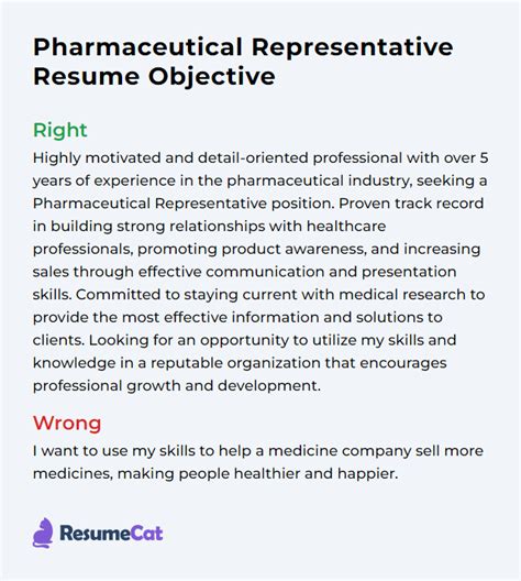 Top 16 Pharmaceutical Representative Resume Objective Examples