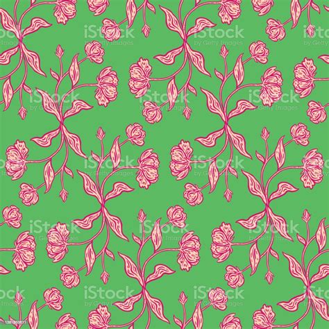 플로럴 매끄러운 패턴 인쇄 직물 직물 부드러운 색상의 벽지 나뭇가지 잎과 꽃과 아름다운 식물 반복 질감 라인 아트 스타일로 손으로 그린 잉크 일러스트레이션 0명에 대한 스톡