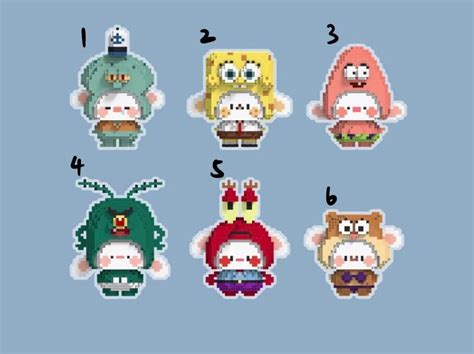 3d Perler Spongebob And Friends Digital Tutorial Not Physical Item Etsy