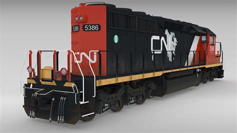 Locomotive Sd40 2 Cn 3d Model 89 Max Fbx Obj Free3d