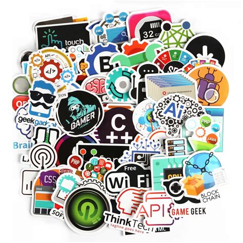 50 pcs programming language stickers it internet html software