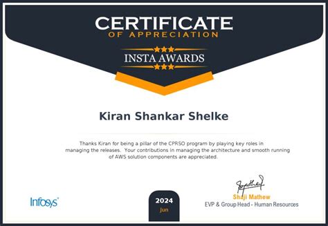 Kiran Shelke On Linkedin Infosys Celebratingsuccess