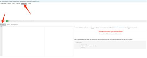 time series visual builder markdown no variables available for the