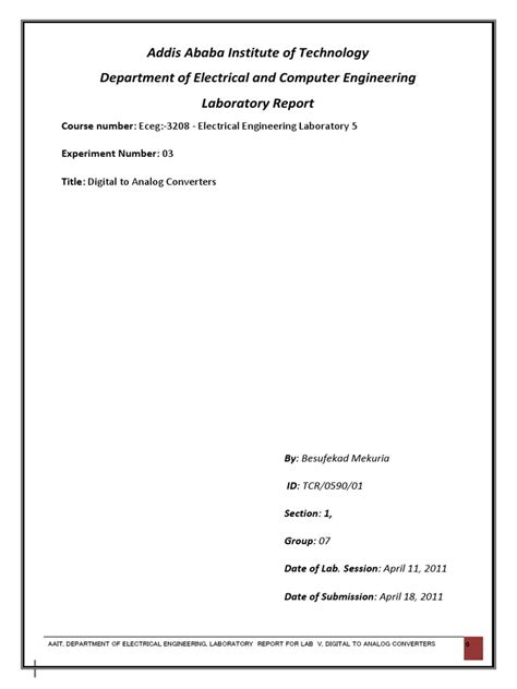 Lab Report 3 Digital To Analog Converters Download Free Pdf