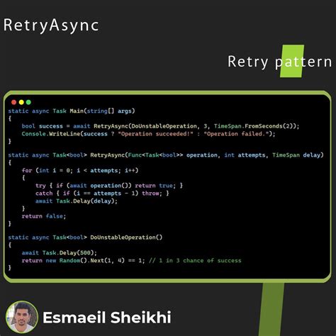 esmaeil sheikhi on linkedin csharp dotnetcore retry pattern