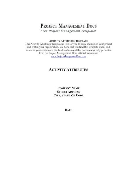 Pdf Activity Attributes Template Project Management · Pdf