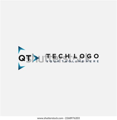 Qt Initials Tech Logo Stock Vector Stock Vector Royalty Free