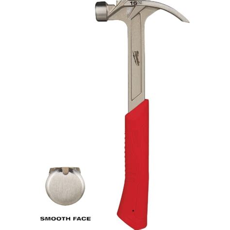 Milwaukee 16 Oz Smooth Face Rip Claw Hammer With Steel Handle Iieemm