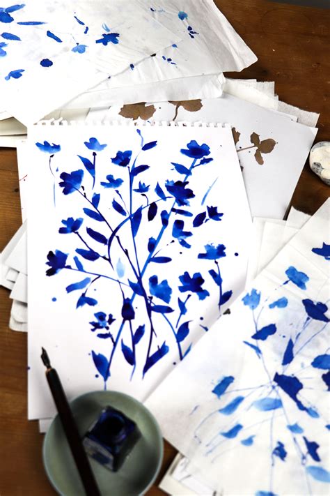 Ella Johnston Blue Ink Drawings Handmade Stationery Fine Art Prints