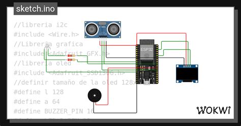 Buzzer con sensor de distancia 1 - Wokwi ESP32, STM32, Arduino Simulator
